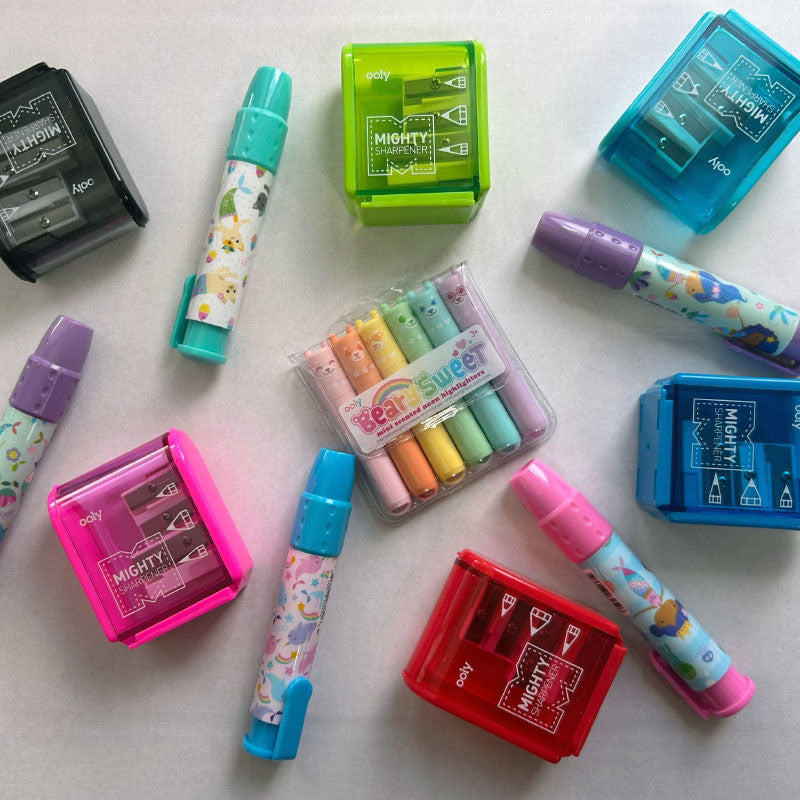 Ooly 15 Highlighters, Sharpeners, Mermaid Erasers bundle | Scout & Co