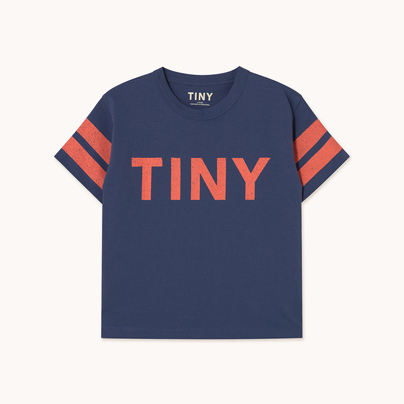 Tiny Cottons - Stripes Logo Tee - Navy - UK Stockist | Scout & Co