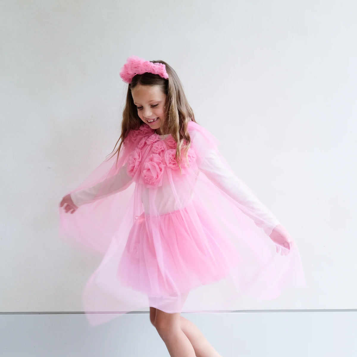 Mimi & Lula Pink Ruffle Flower Cape - UK Stockist | Scout & Co