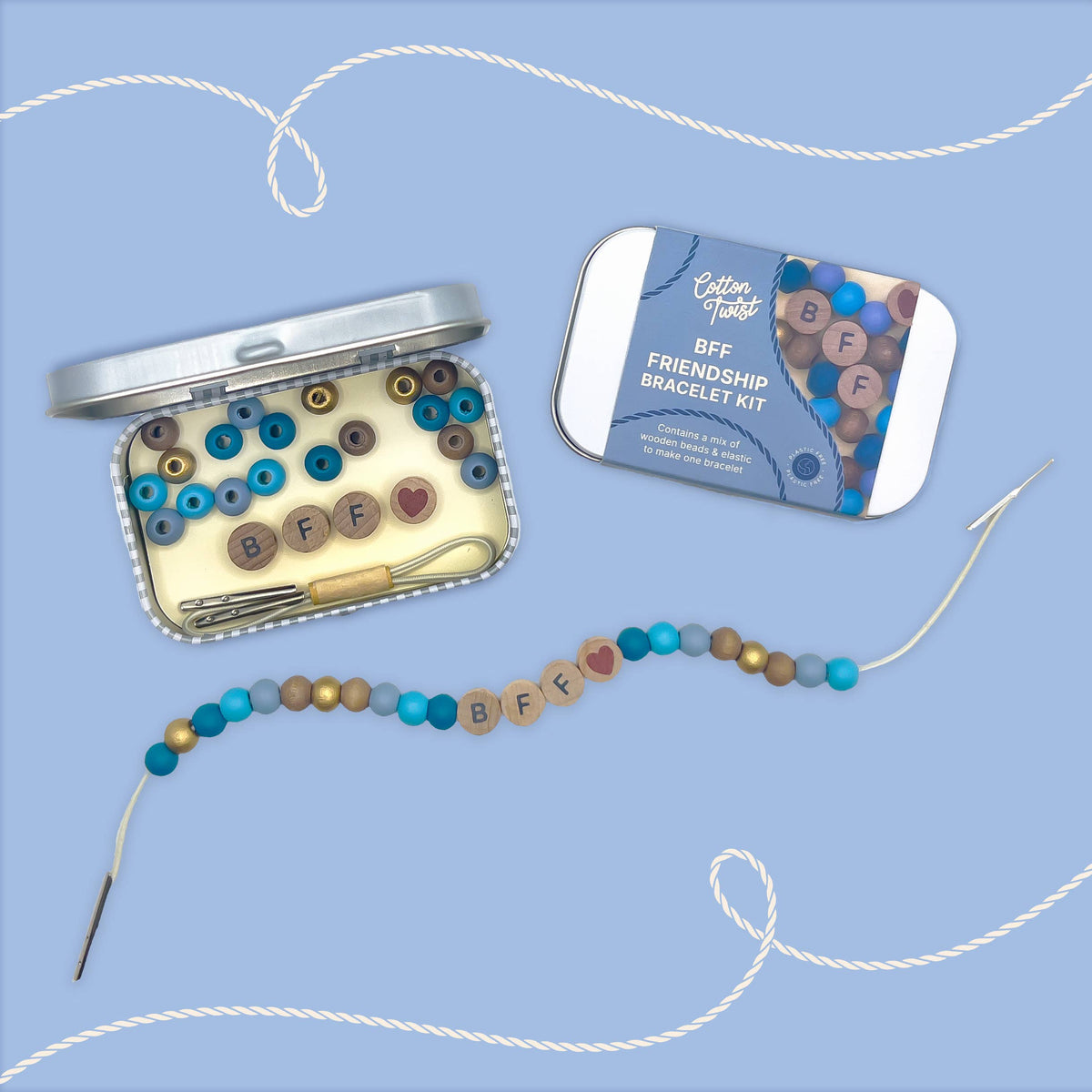 Cotton Twist - BFF beaded friendship bracelet kit tin: Blue – Scout & Co