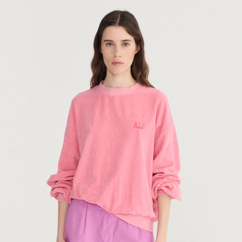 Bobo Choses Woman Pink Terry Sweatshirt - UK Stockist | Scout & Co