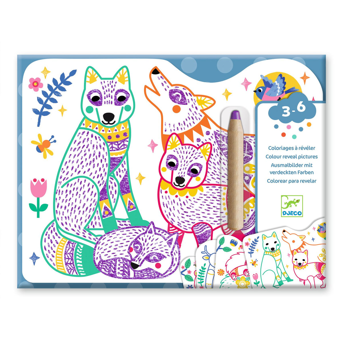 Djeco Magic Colour Reveal Pictures - Forest Families - UK | Scout & Co