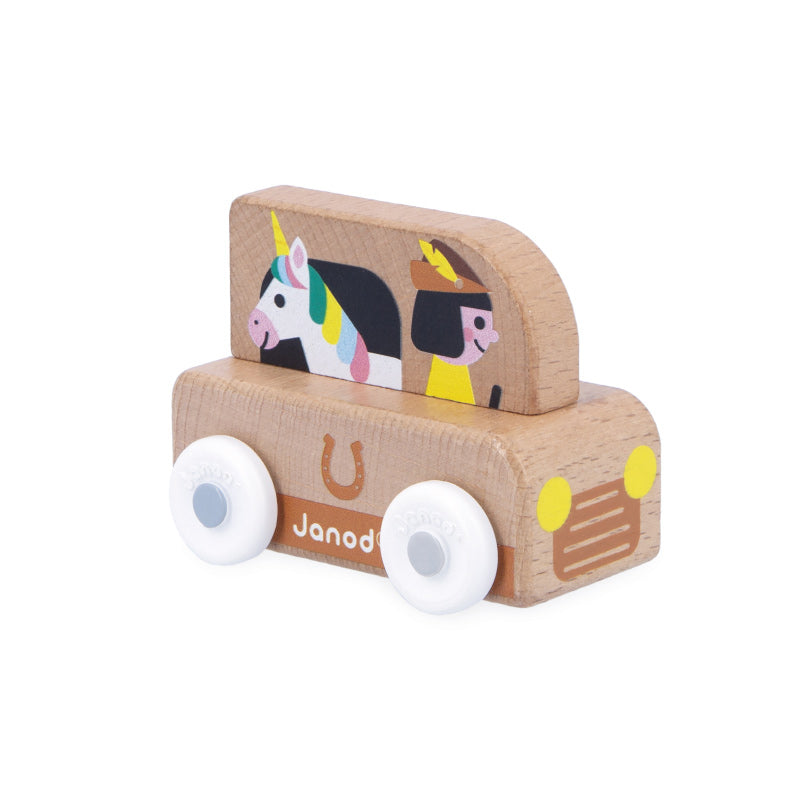 Janod - Unicorn Van Wooden Toy Car - UK Stockist | Scout & Co